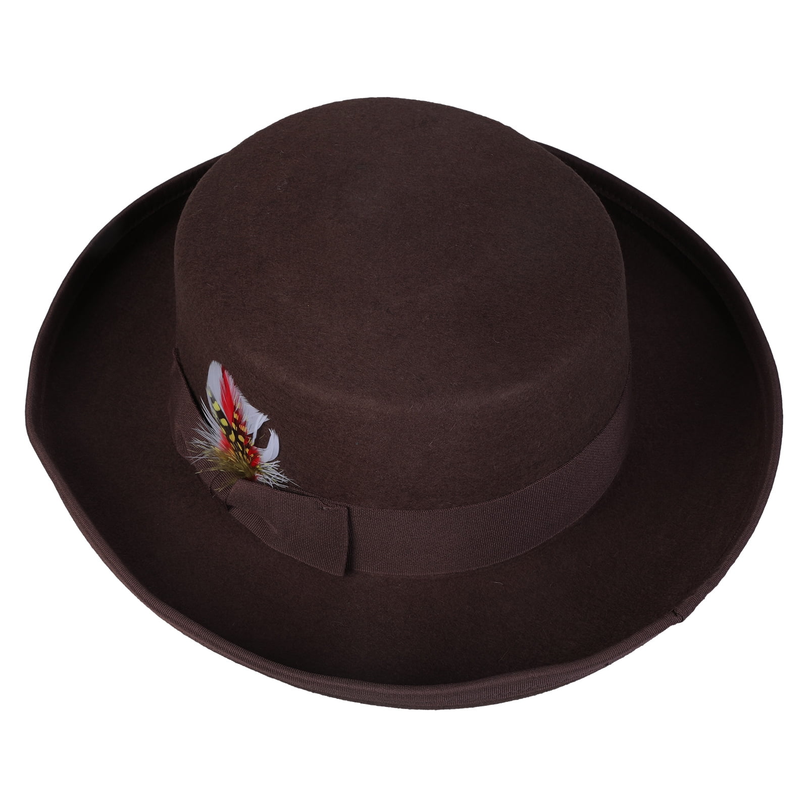 Classical Fedoras Hat Wool Short Brimmed Old-fashioned Top Hat for Hat ...