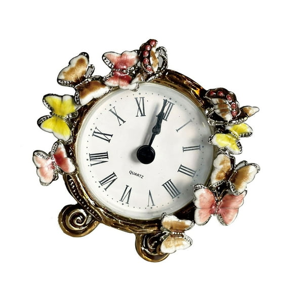 Classical Floral Alarm Desk Clock with Color Finish, Decorative Small ...
