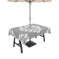 Classical Floral Rectangle Outdoor Tablecloth with Umbrella Hole Grey ...
