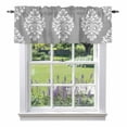 Classical Floral Valances for Windows, Grey Retro Symmetrical Texture ...
