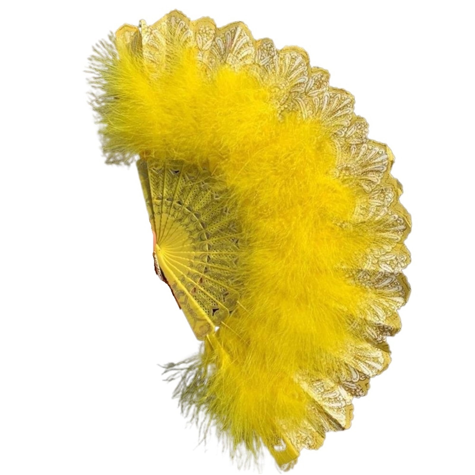 Classical Folding Fan Retro Tassel Pendant Feather Folding Fan Feather ...