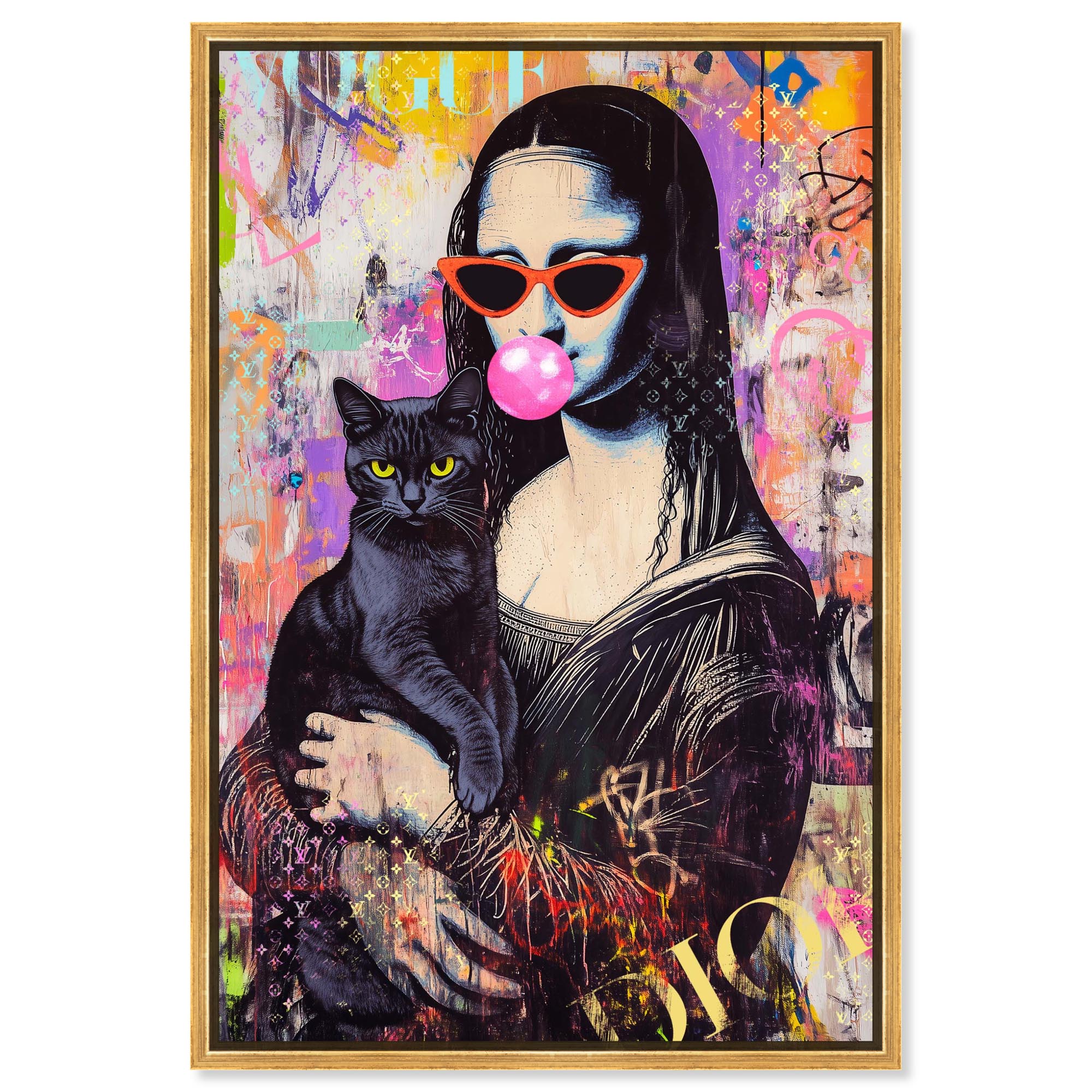 Classical Gal and Her Companion Canvas Modern Graffiti Art by Art ...
