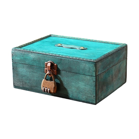 Classical Green Lockable Wooden Box For Jewelry Storage Retro Design ...