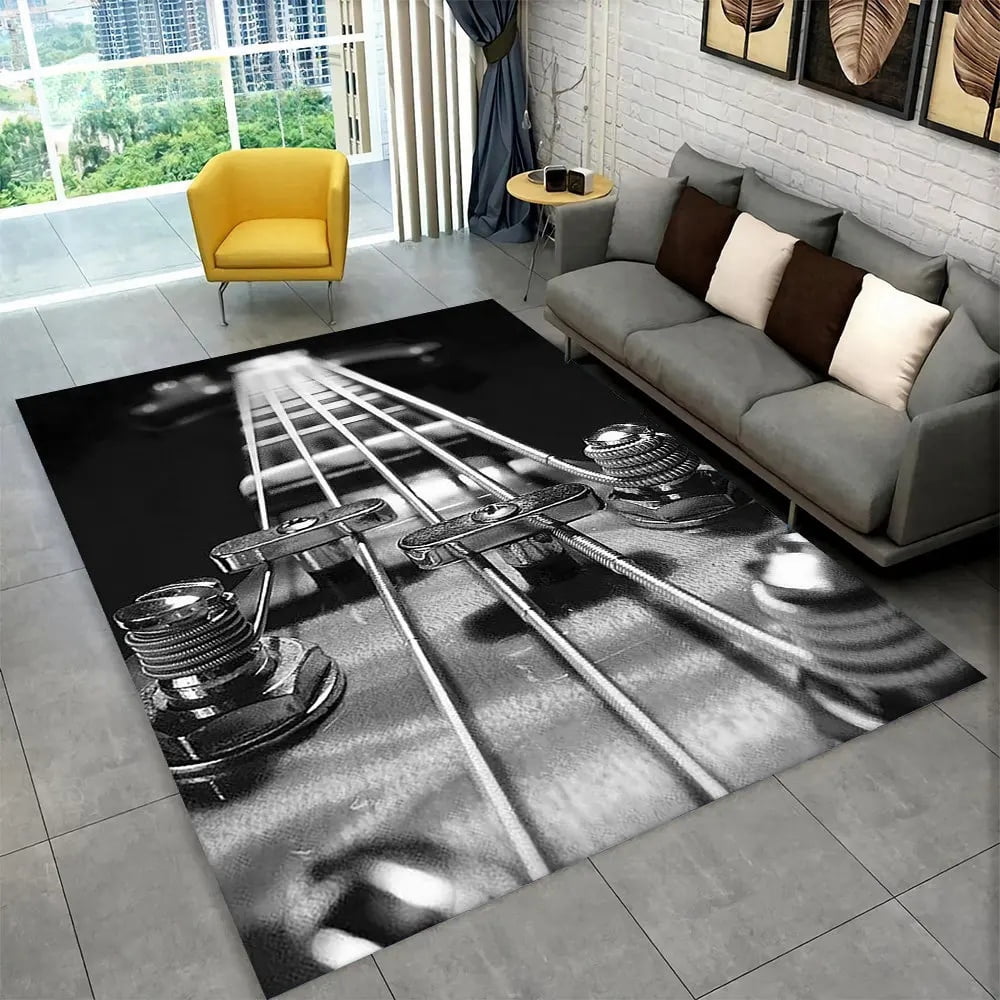 Classical Guitar Electric Guitar Bass Area Rug Carpet Rug for Living ...
