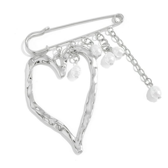 Classical Heart Design Brooch Pin With Smooth Brims Allergy Resistant ...