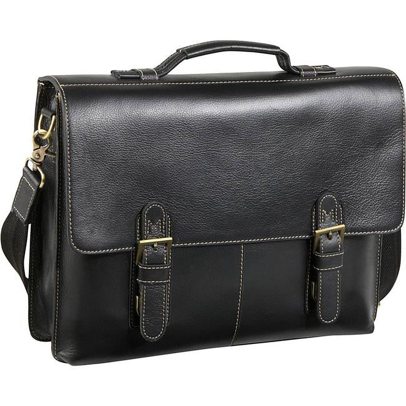 Classical Leather Organizer Briefcase, Black - Walmart.com