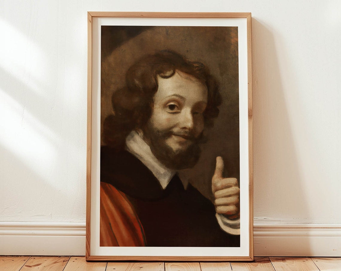 Classical Man Painting Bathroom Art Funny Poster Print Vintage ...