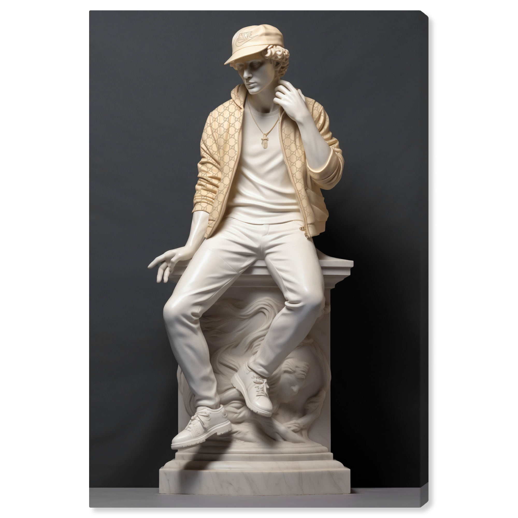 Classical Marble Street Statue II Canvas Modern Urban Man Art By ...