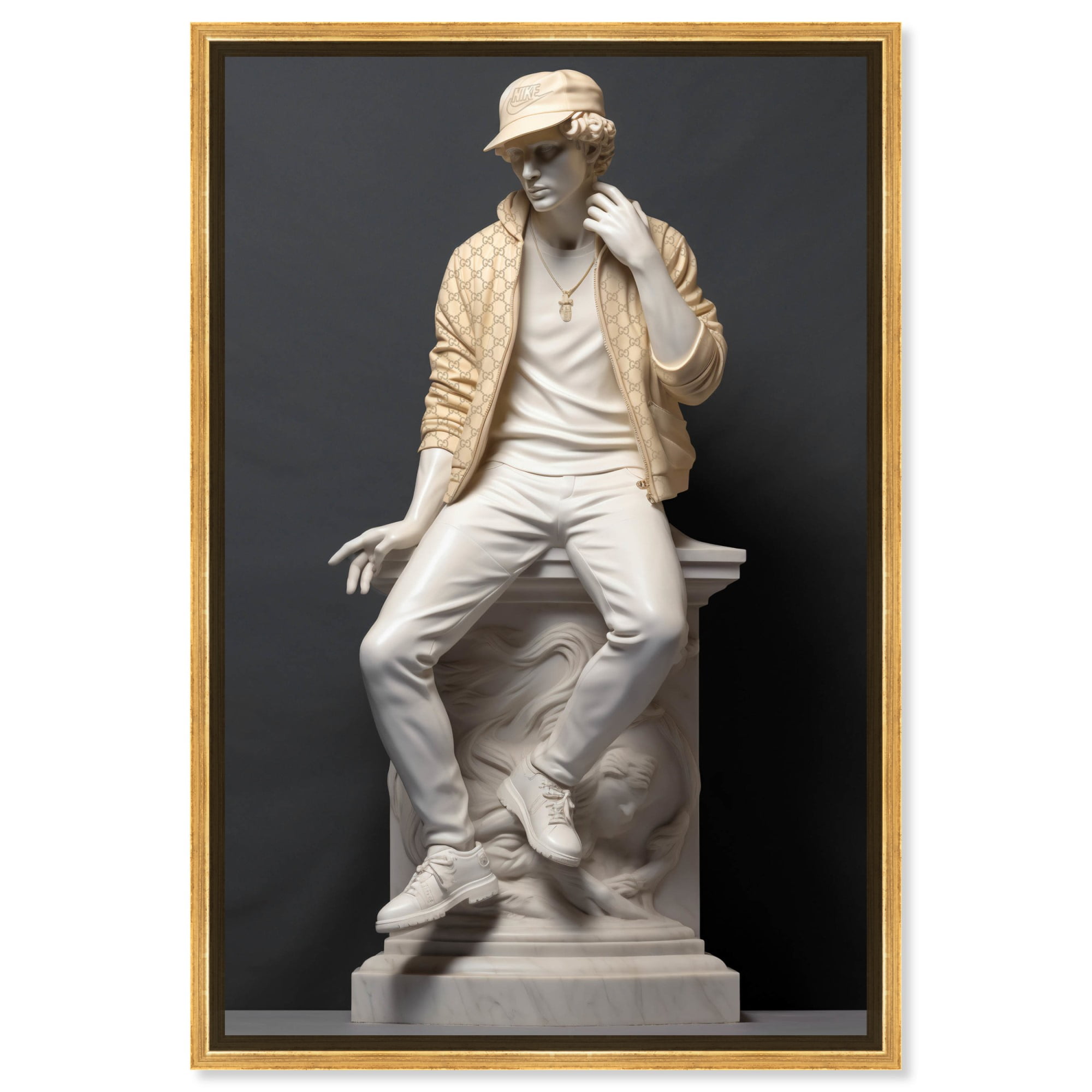 Classical Marble Street Statue II Canvas Modern Urban Man Art By ...