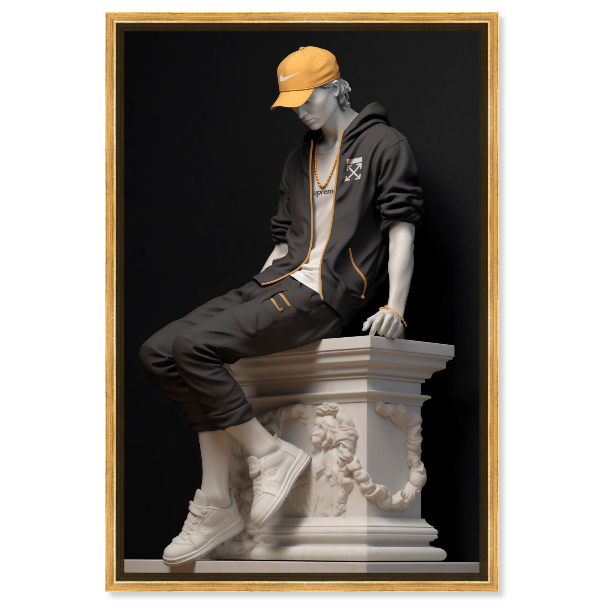 Classical Marble Street Statue III Canvas Modern Urban Man Art By ...