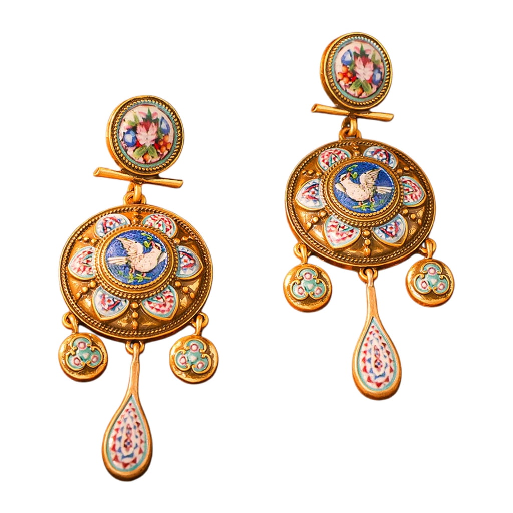 Classical Medieval Inspired Dangle Earrings Featuring Moving Bells And ...