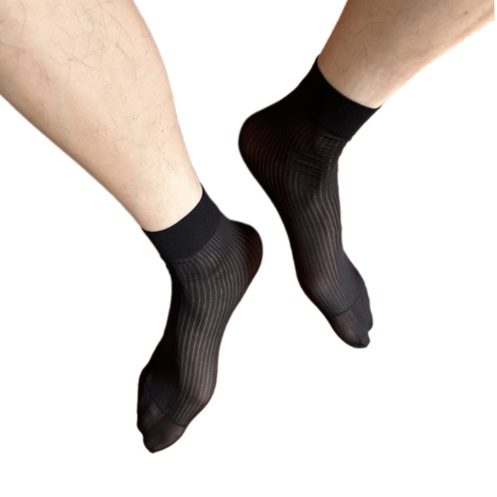 Classical Men's Formal Business Socks Elastic Short Tube Striped Dress ...