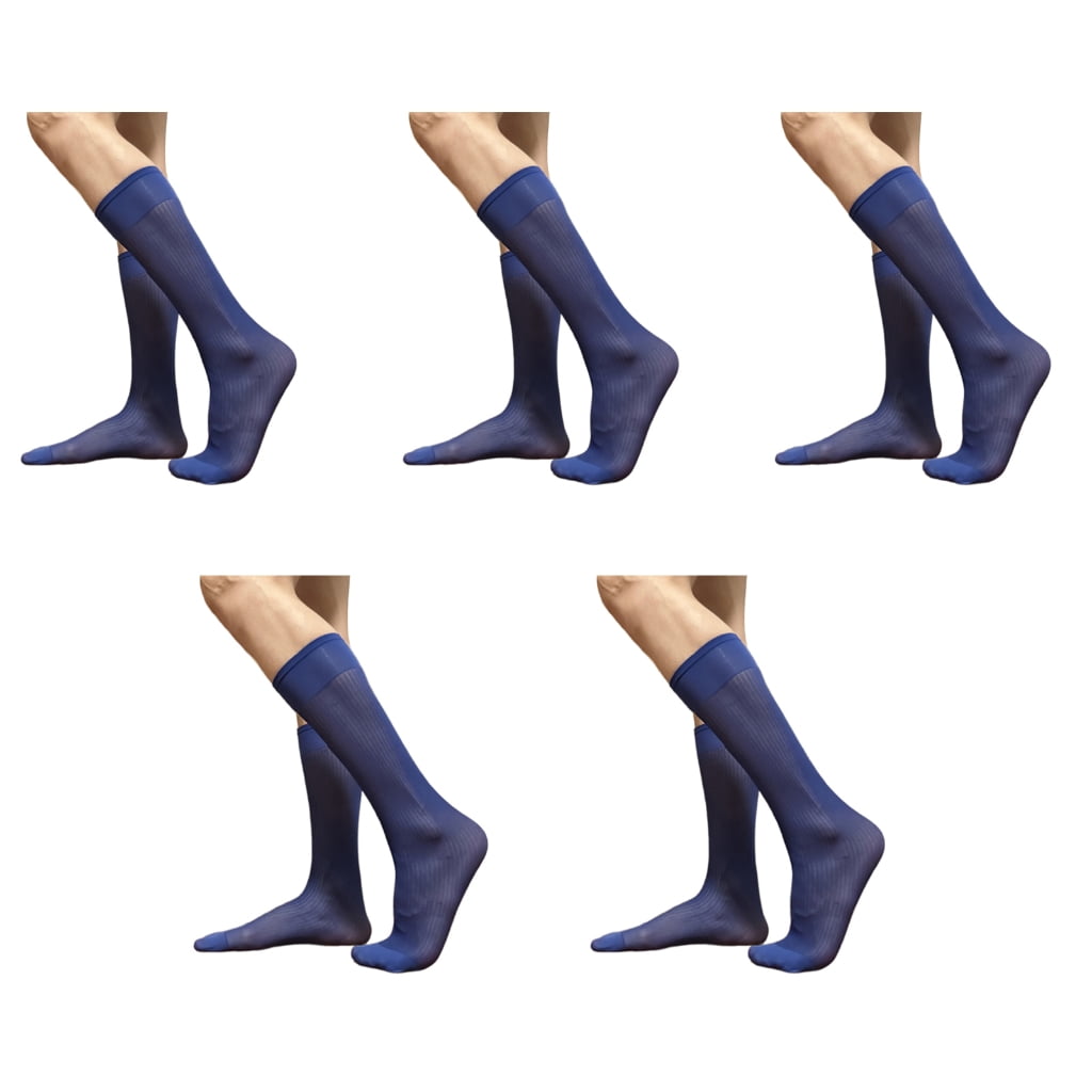 Classical Men's Vertical Stripe Knee Socks for Office Wear Breathable 5 ...
