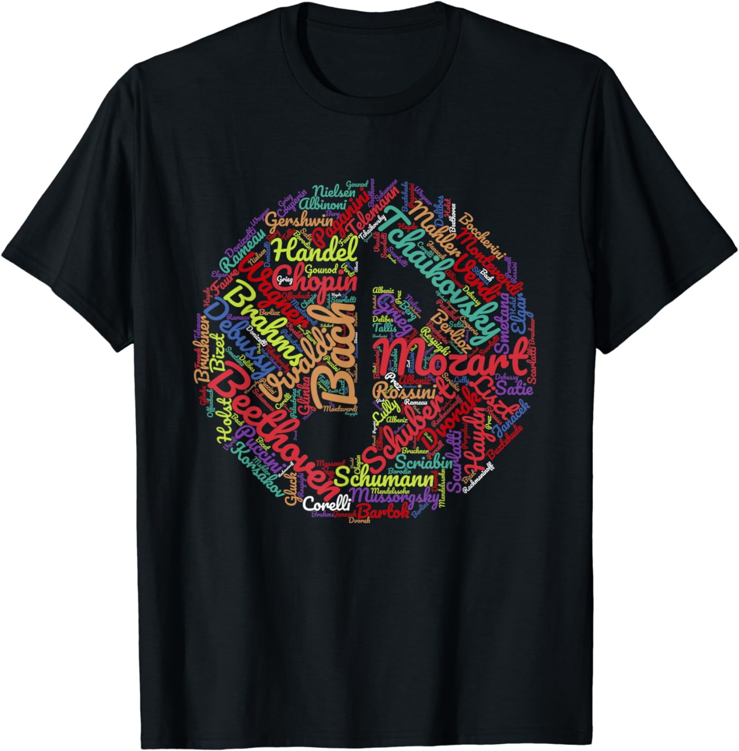 Classical Music Composers Note Word Art T-Shirt - Walmart.com
