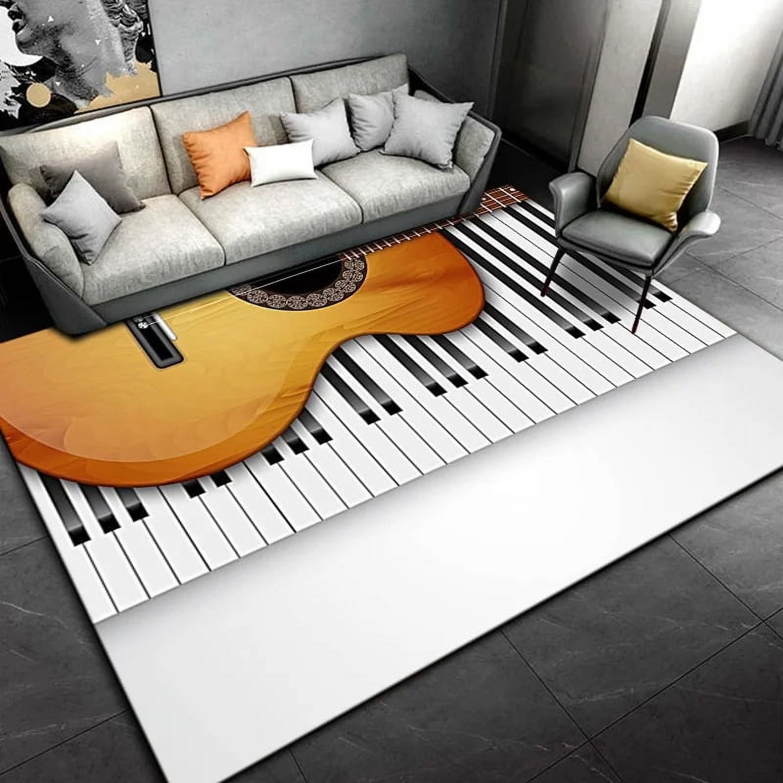 Classical Music Piano Keyboard Area Rug Carpet Rug for Living Room ...