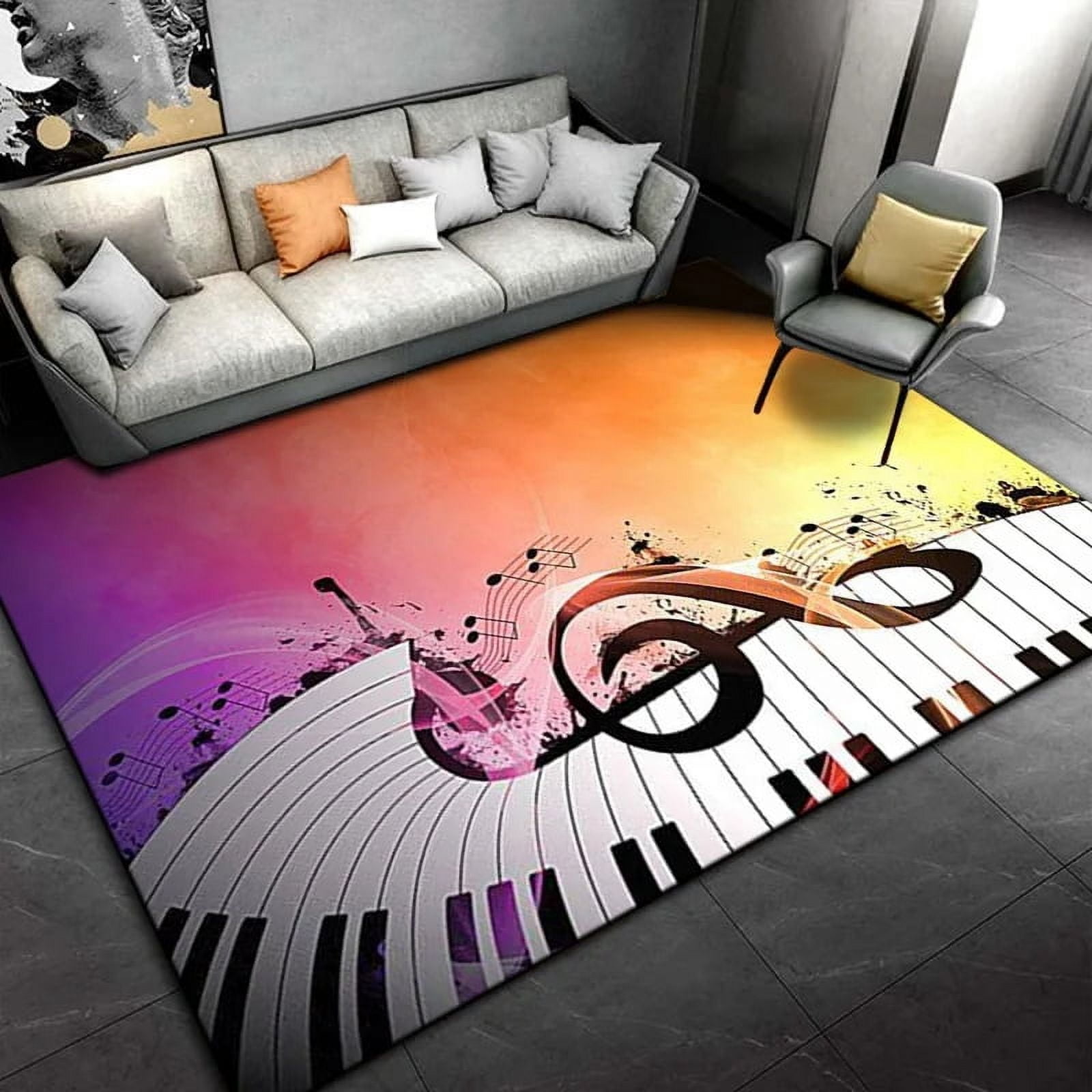 Classical Music Piano Keyboard Area Rug Carpet Rug for Living Room ...