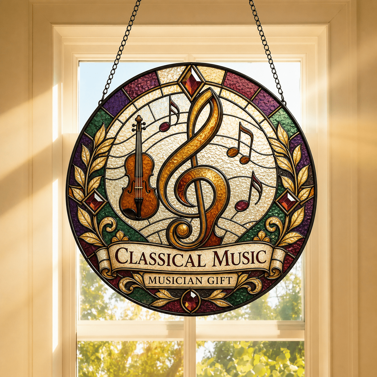 Classical Music Suncatcher Treble Clef Window Hanging Gift for ...