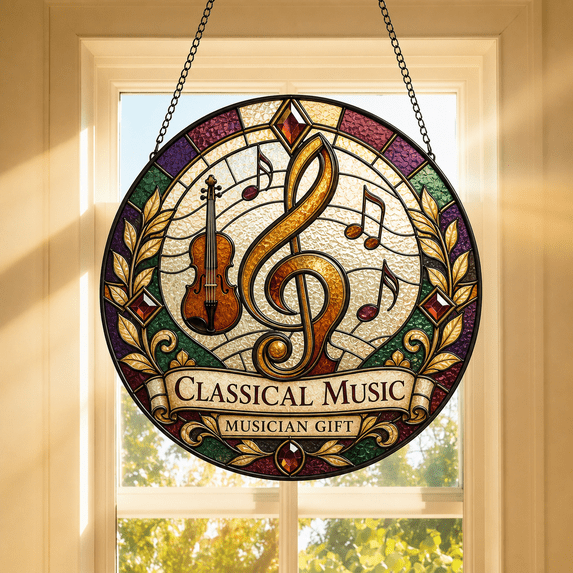 Classical Music Suncatcher Treble Clef Window Hanging Gift for ...