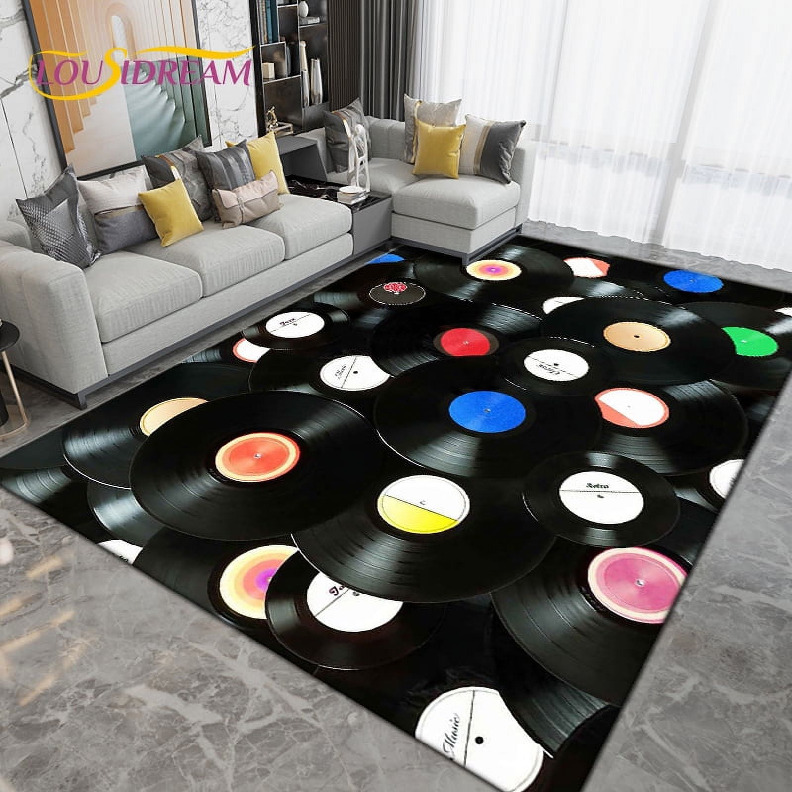 Classical Music Vintage Vinyl Record Area Rug Large Carpet Rug for ...