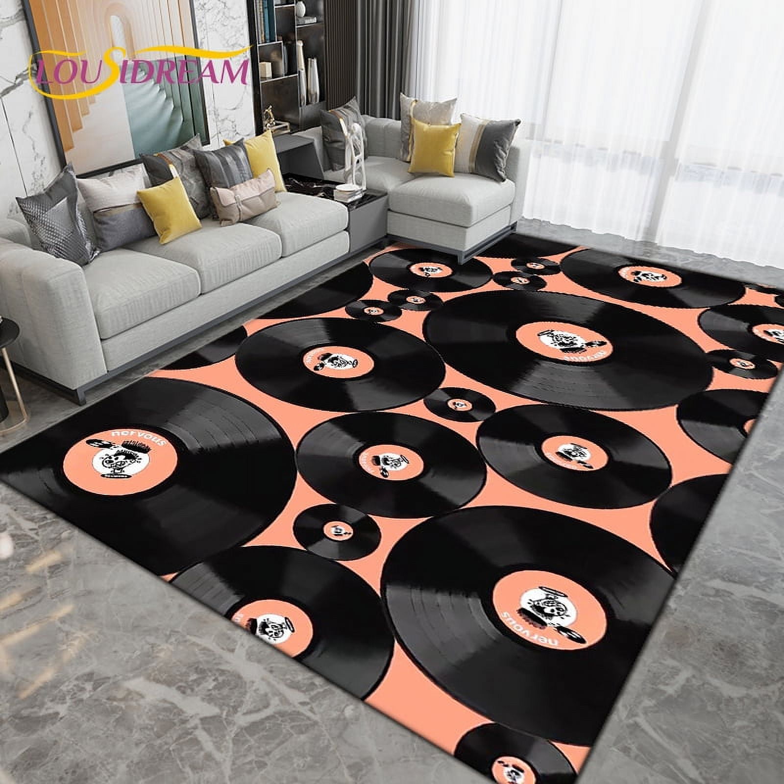 Classical Music Vintage Vinyl Record Area Rug Large Carpet Rug for ...