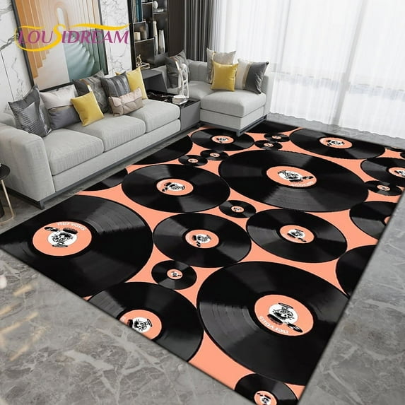 Classical Music Vintage Vinyl Record Area Rug Large Carpet Rug for ...