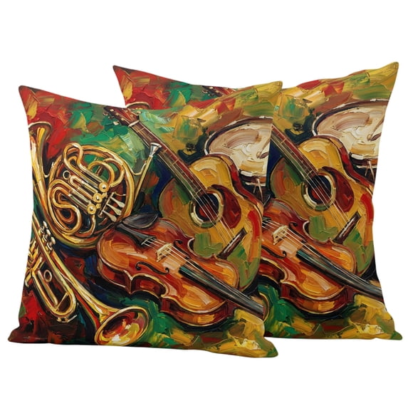 Classical Musical Instruments Outdoor Waterproof Throw Pillow Covers ...