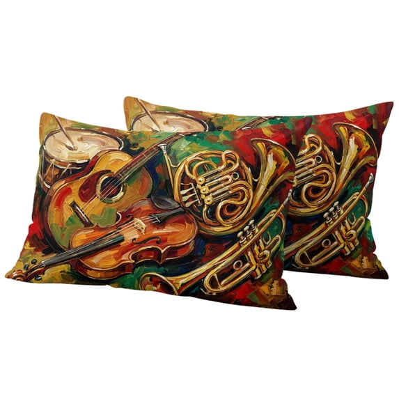 Classical Musical Instruments Outdoor Waterproof Throw Pillow Covers ...