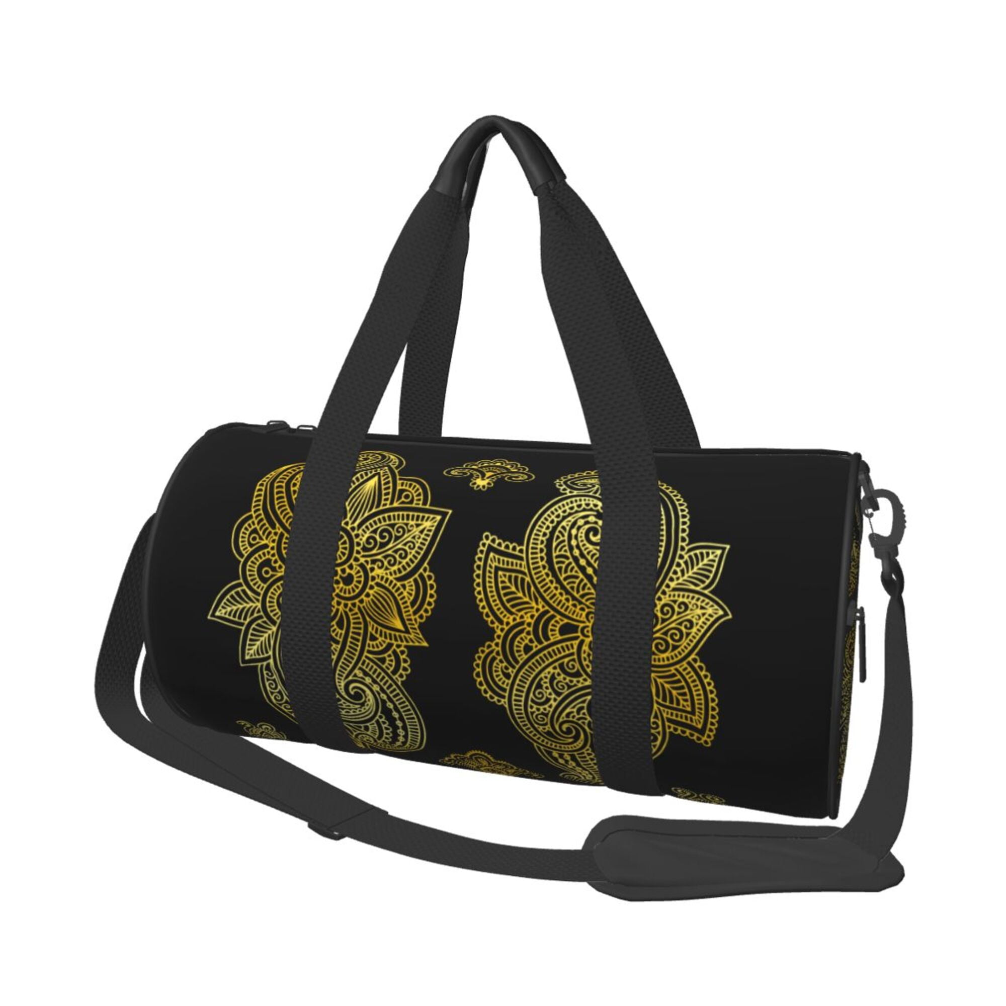 Classical Plant Golden Background |Circular Canvas Travel Luggage Bag ...