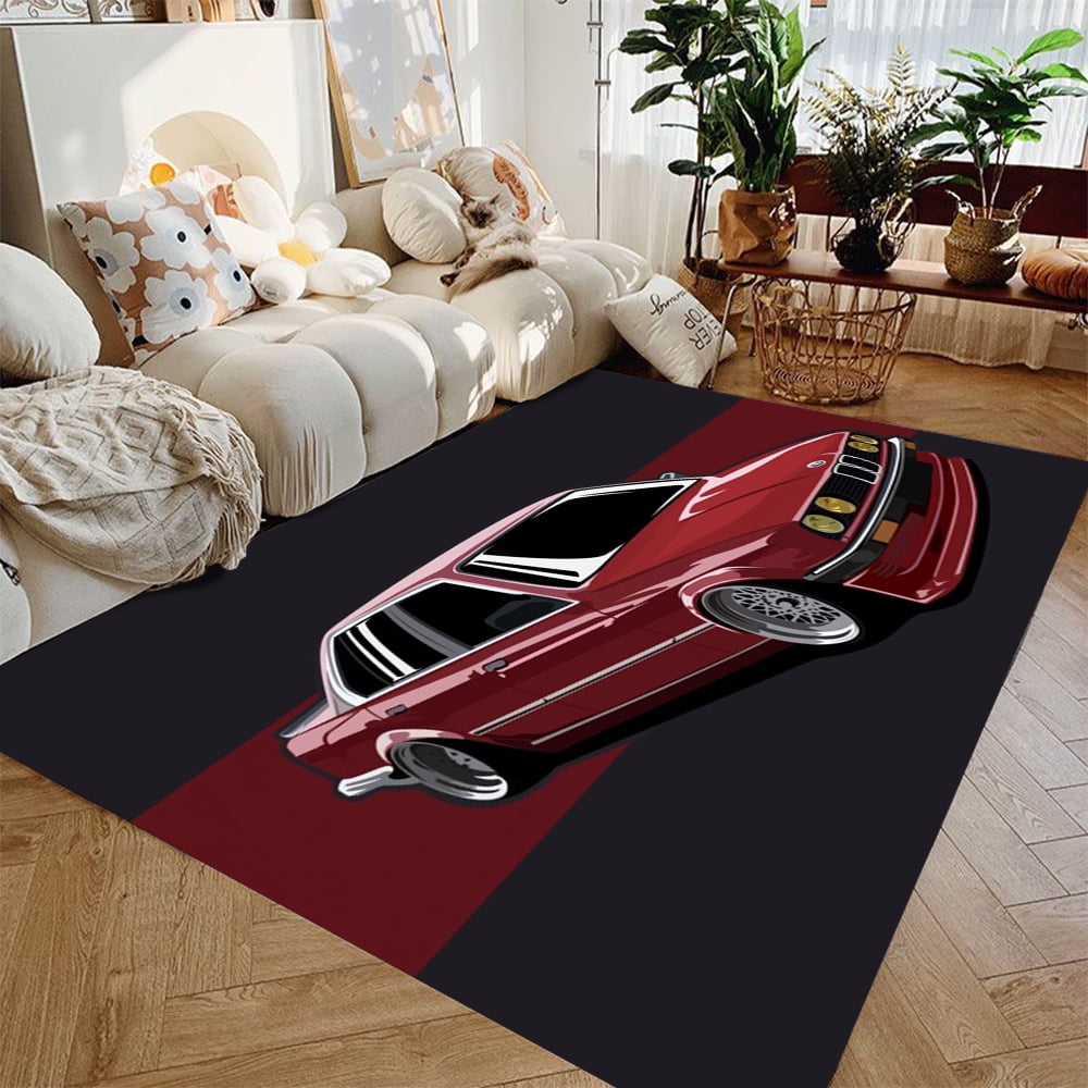 Classical Retro Racing Car Area Rug Carpet Mat for Bedroom Living Room ...