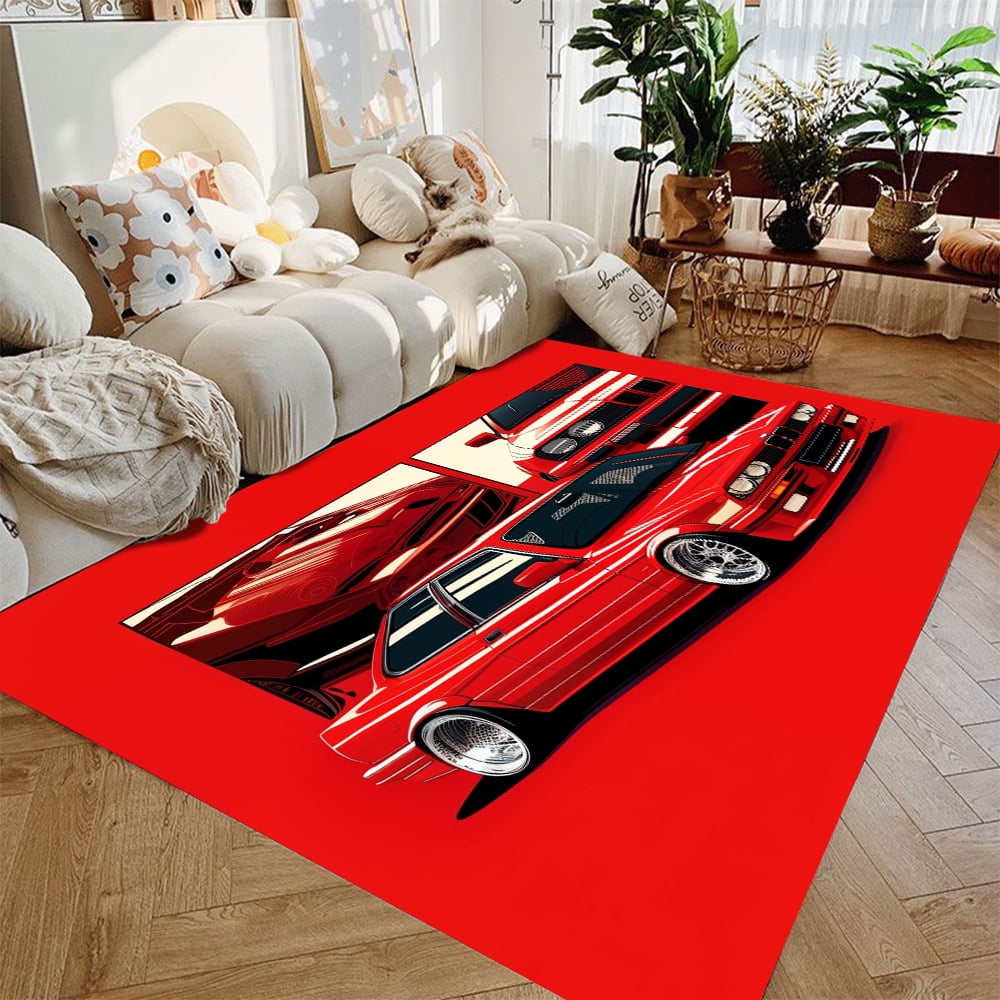 Classical Retro Racing Car Area Rug Carpet Mat for Bedroom Living Room ...