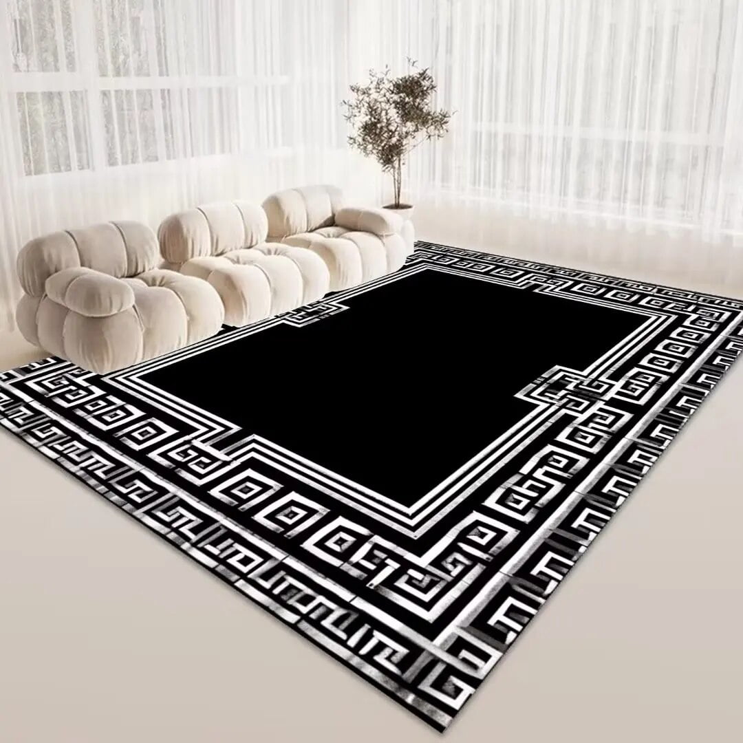 Classical Retro Style Luxury Carpets for Living Room Black Decoration ...