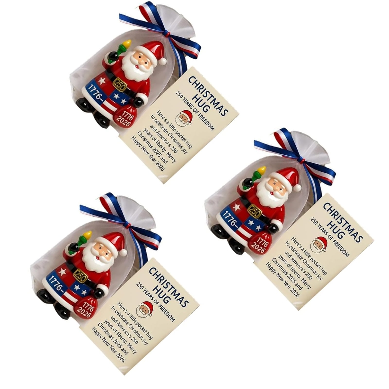 Classical Santa Hug Holiday Ornament Shatters Resistant Acrylic Design ...