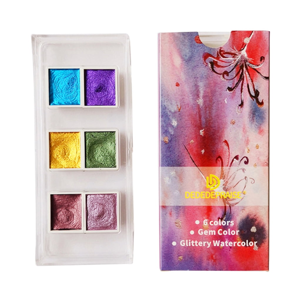 Classical Shimmer Solid Paints Metallic Watercolor Pigment 6/12 Colors ...