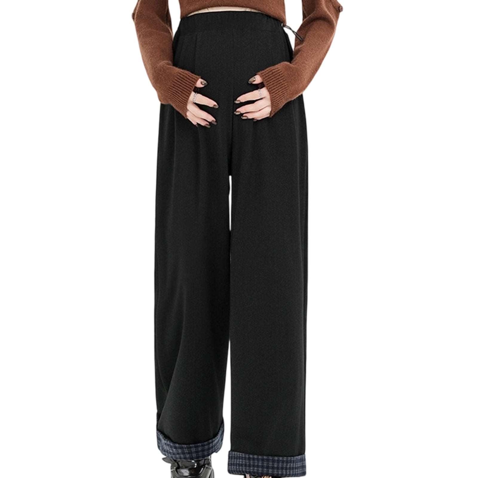 Classical Solid Color Maternity Pants Elastic Waist Loose Fit Design ...