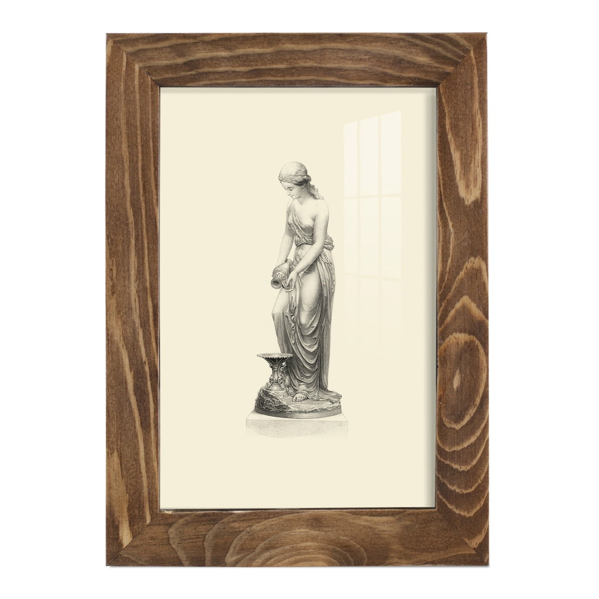 Classical Statuary II -Framed Print w/glass-Walnut - Walmart.com