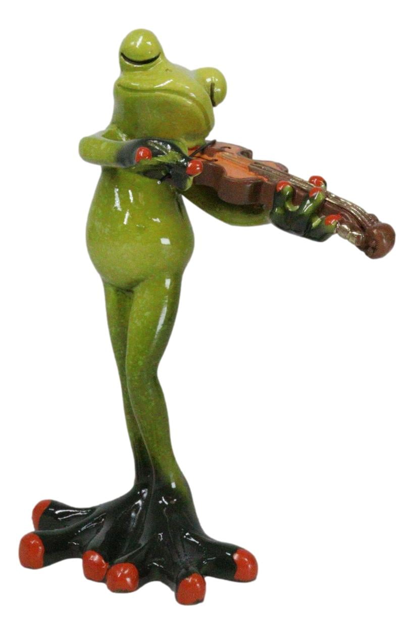 Classical Strings Symphony Green Toad Frog Playing The Violin Figurine ...
