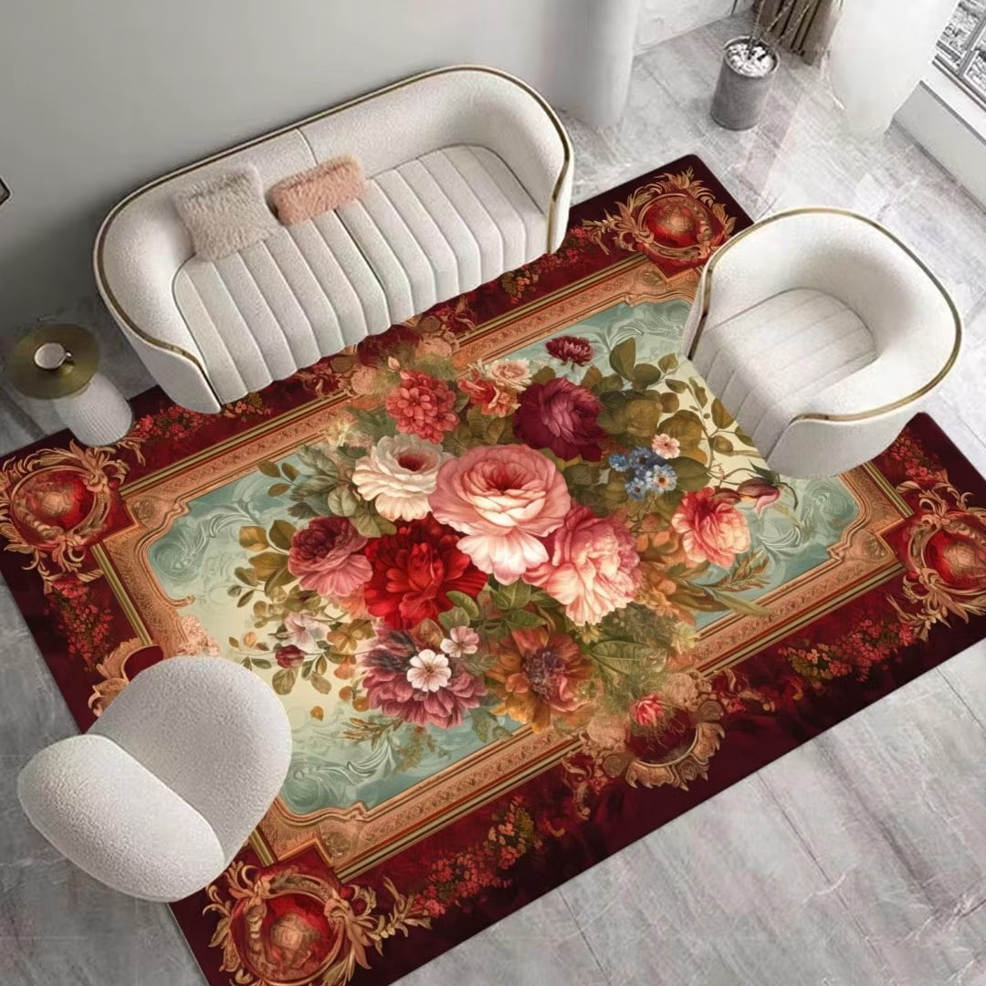 Retro Carpet for Living Luxury Room Large Area Bedroom Bedside Carpets ...