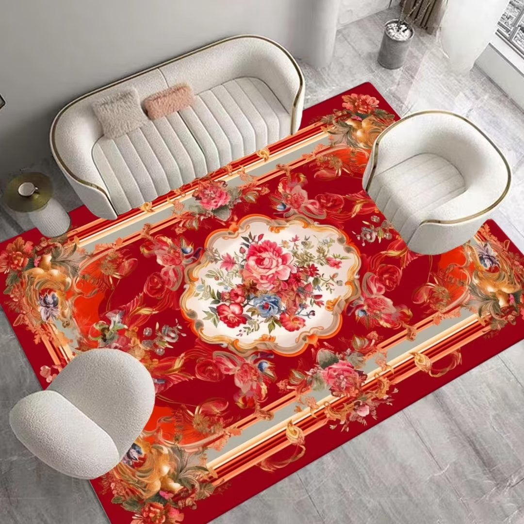 Retro Carpet for Living Luxury Room Large Area Bedroom Bedside Carpets ...