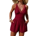 Classical V Neck Conjoined Swimsuit For Women Including Side Pockets ...