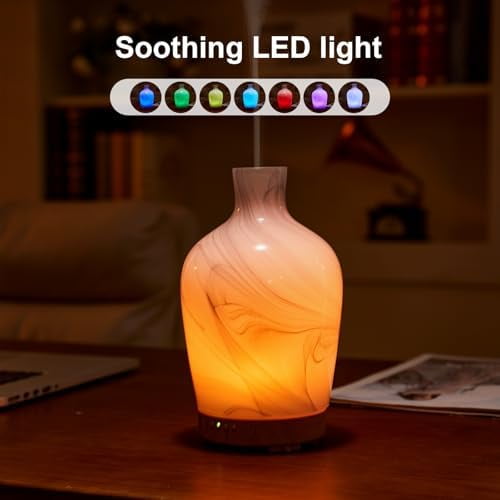 Classical Vase Art Glass Aromatherapy Diffuser 160ml ultrasonic Cool ...