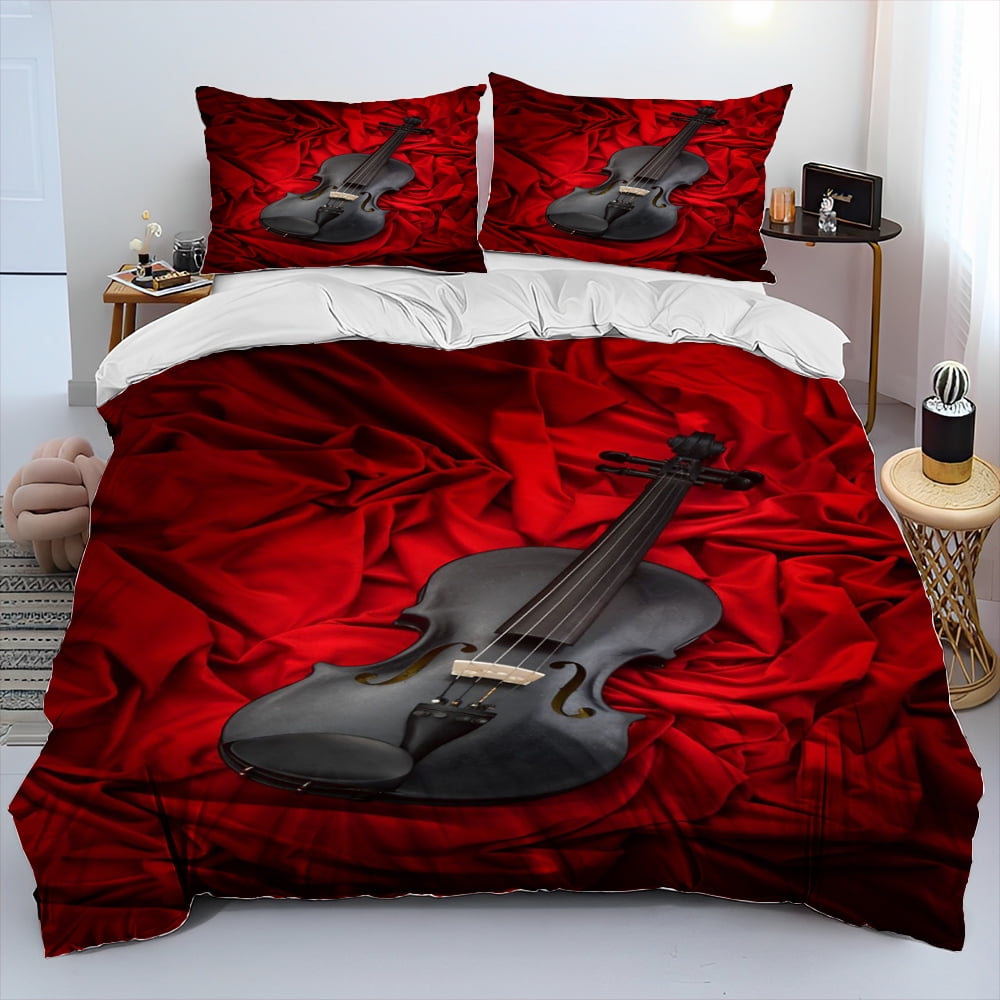 Classical Violin Instrument Music Comforter Bedding Set Duvet Cover Bed ...