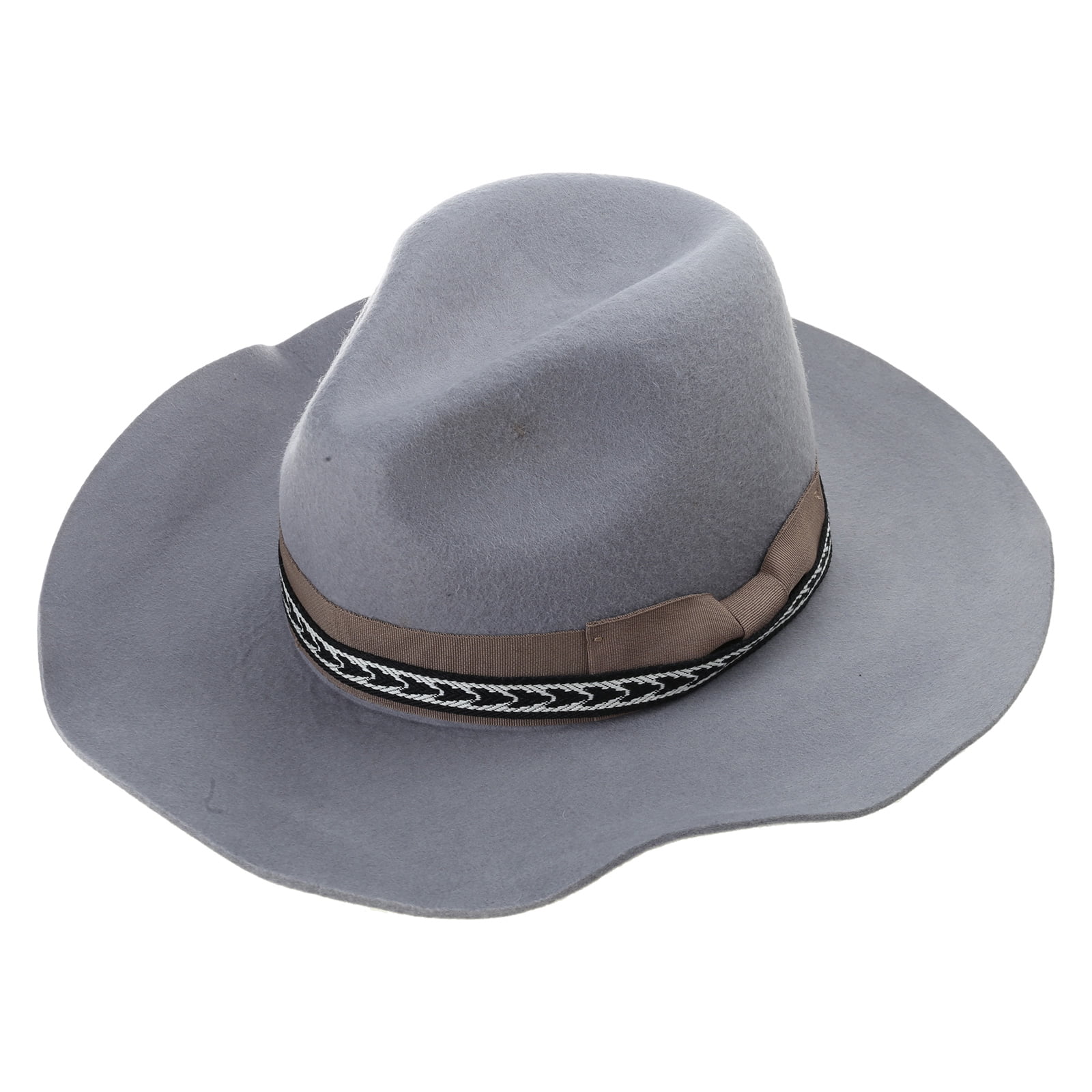 Elegant Fedoras Hat with Braided Ribbon Wools Wide Brimmed Western Hat ...