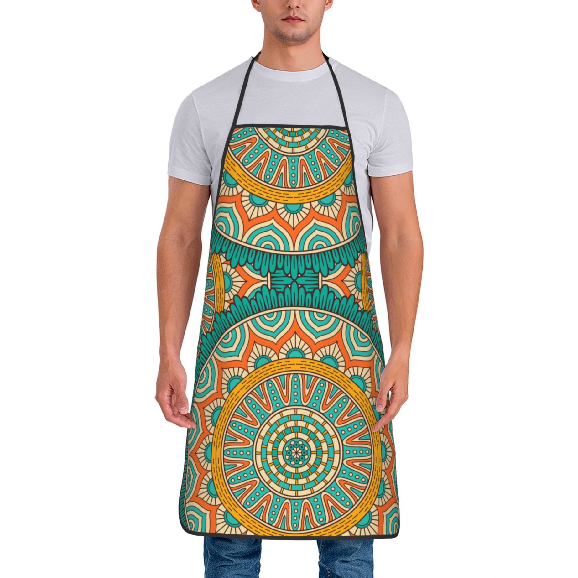 Classical ethnic pattern background (12) Aprons for Women Men ...