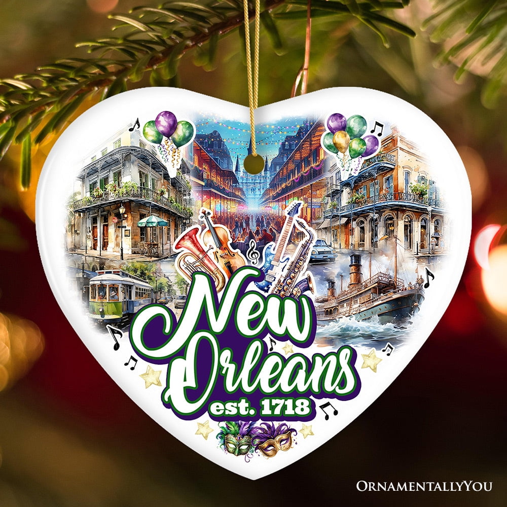 Classically Festive New Orleans Handcrafted Ornament, Mardi Gras ...