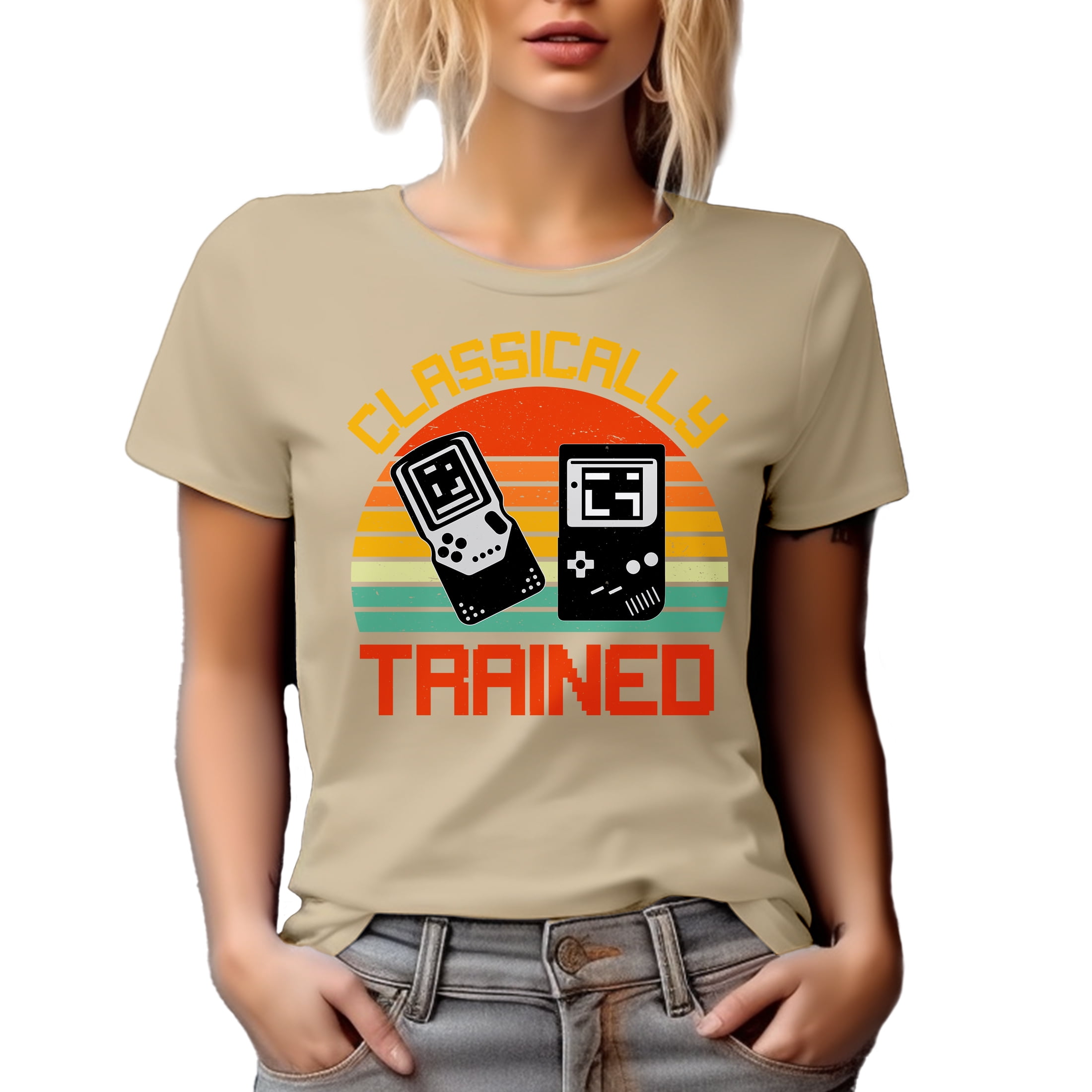Classically Trained, Retro Video Gamer, Tan T-Shirt, 3XL - Walmart.com