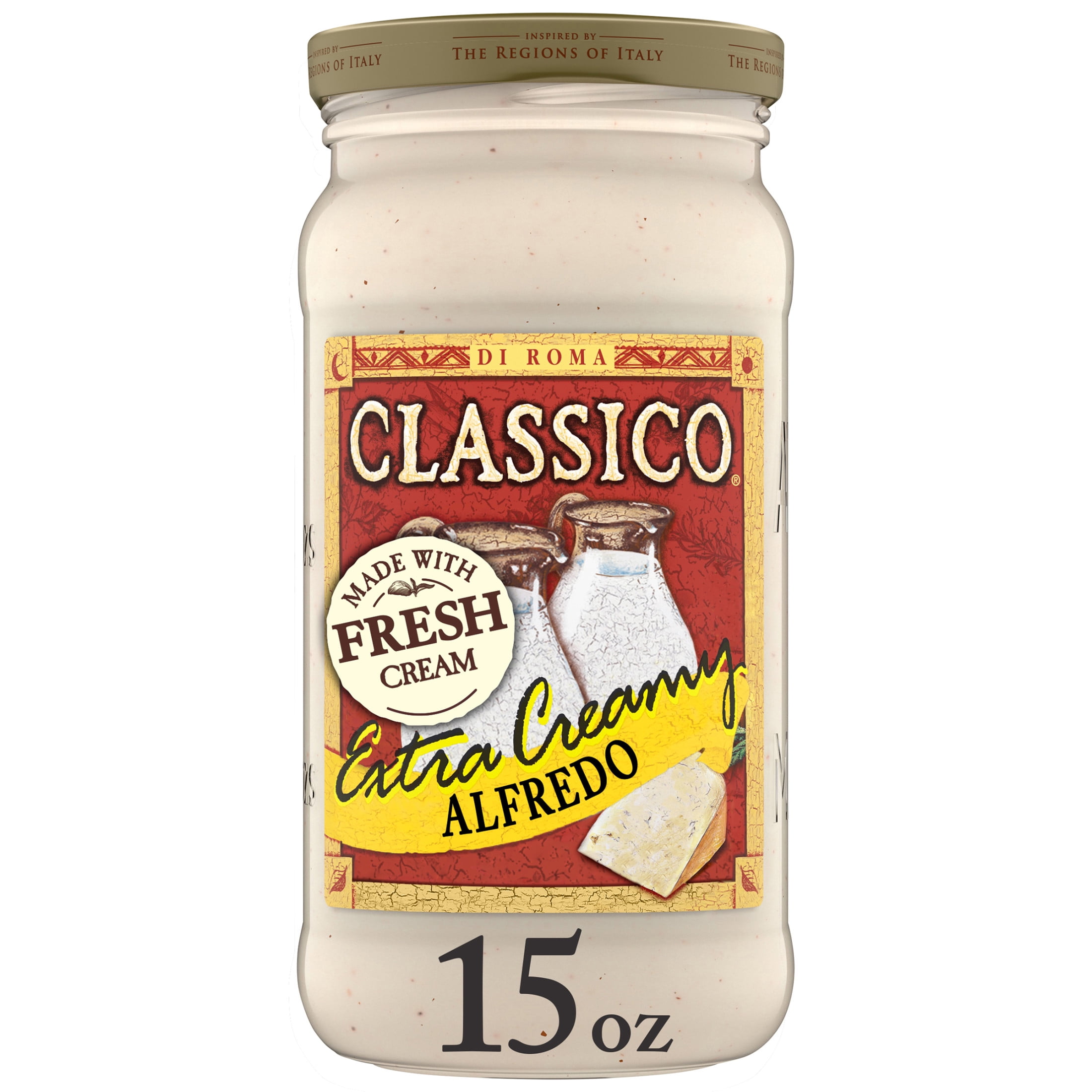 Classico Extra Creamy Alfredo Pasta Sauce, 15 oz Jar - Walmart.com