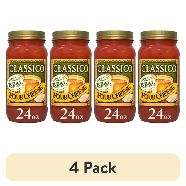 (4 pack) Classico Four Cheese Spaghetti Pasta Sauce, 24 oz. Jar ...