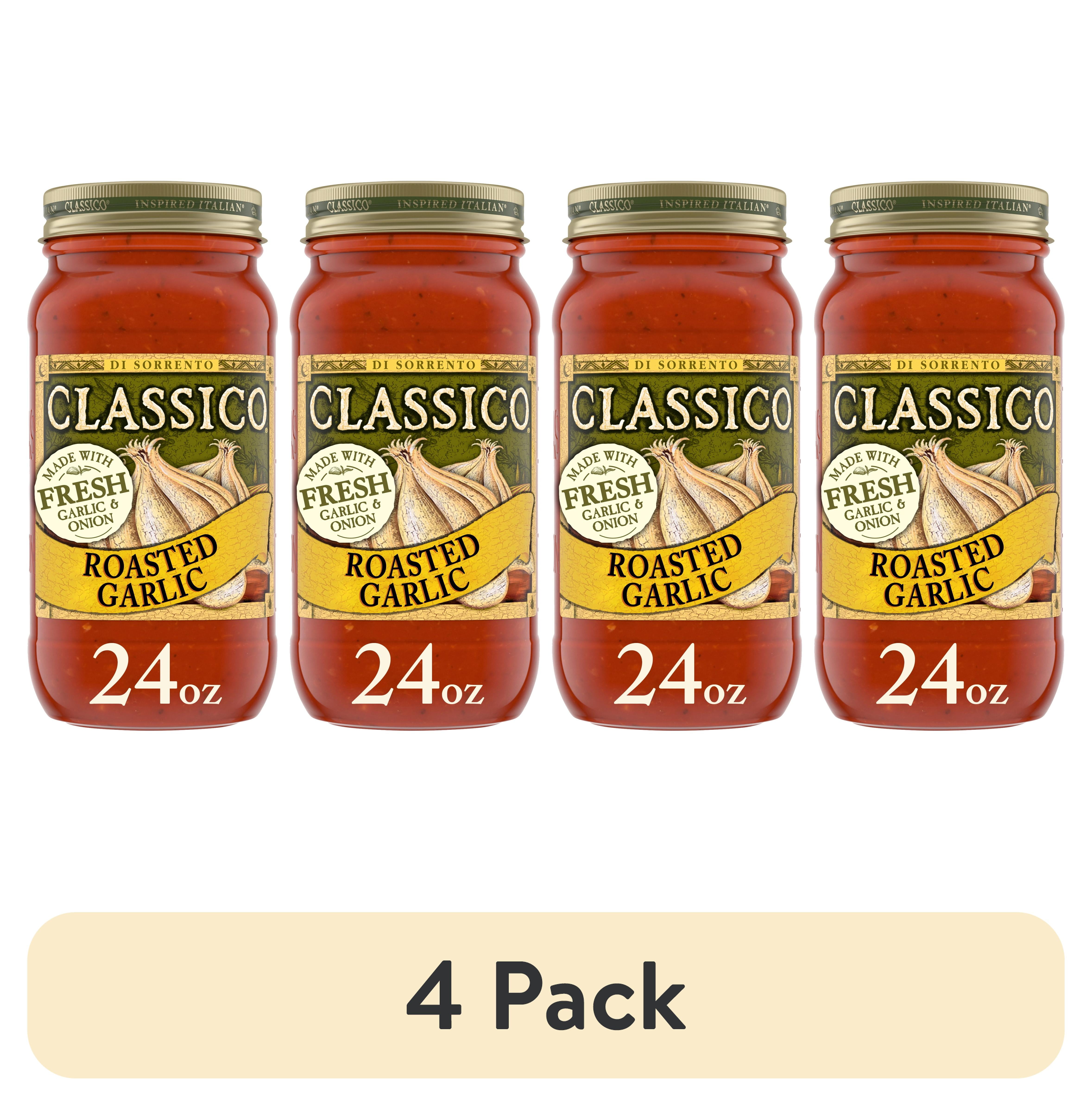 (4 pack) Classico Roasted Garlic Spaghetti Pasta Sauce, 24 oz. Jar ...