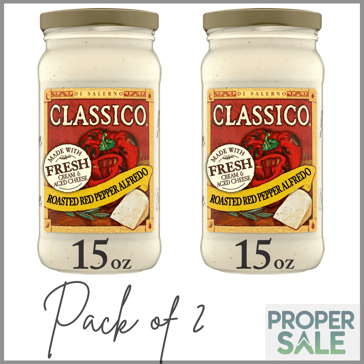Classico Roasted Red Pepper Alfredo Spaghetti Pasta Sauce, 15 oz Jar ...