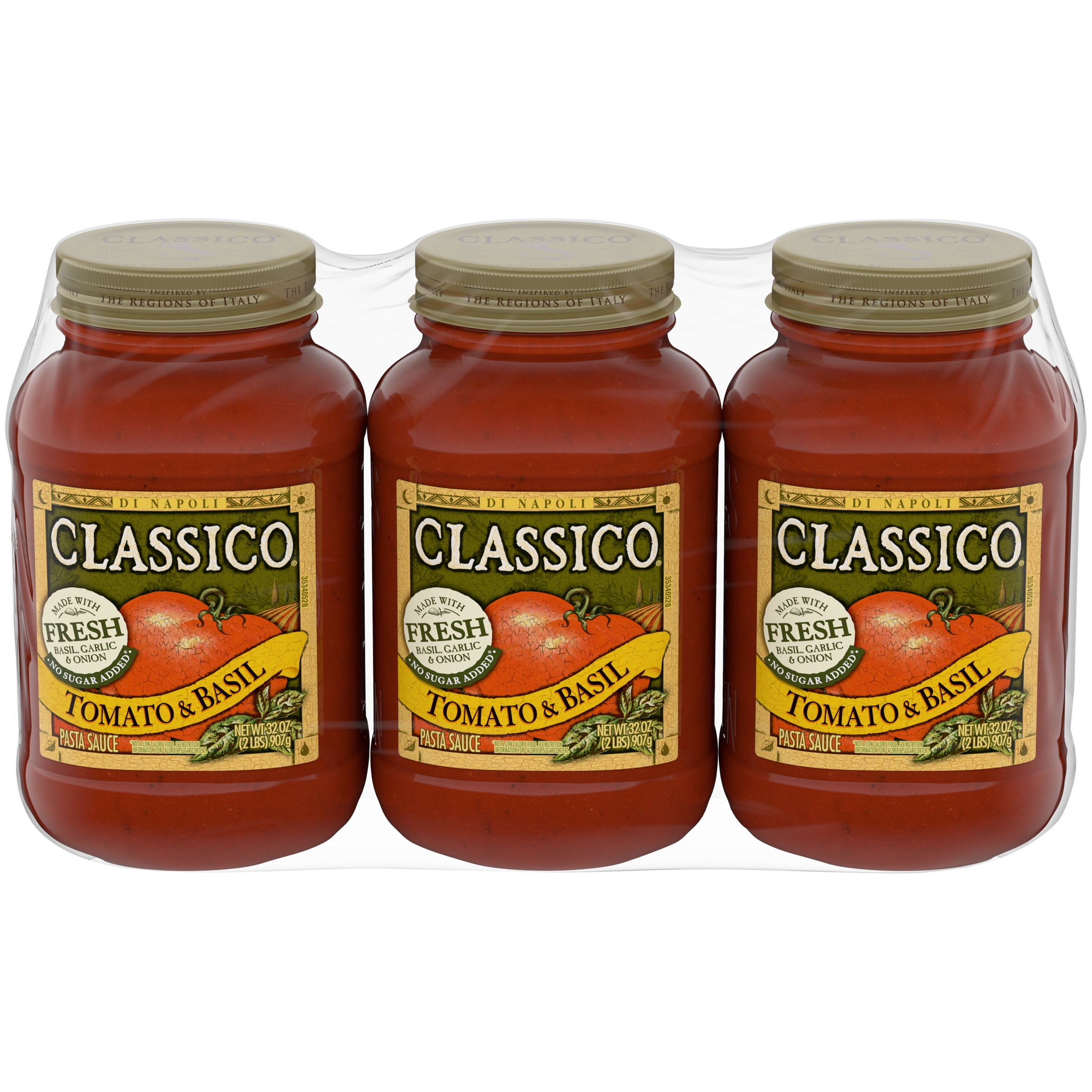 Classico Authentic Italian Tomato & Basil Pasta Sauce, 3 Pack, 32 oz ...